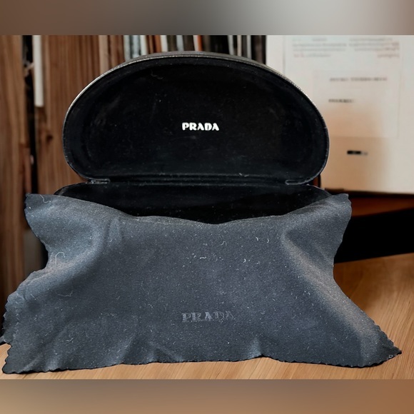 Prada | Accessories | Prada Large Clamshell Case W Cleaning Cloth ...